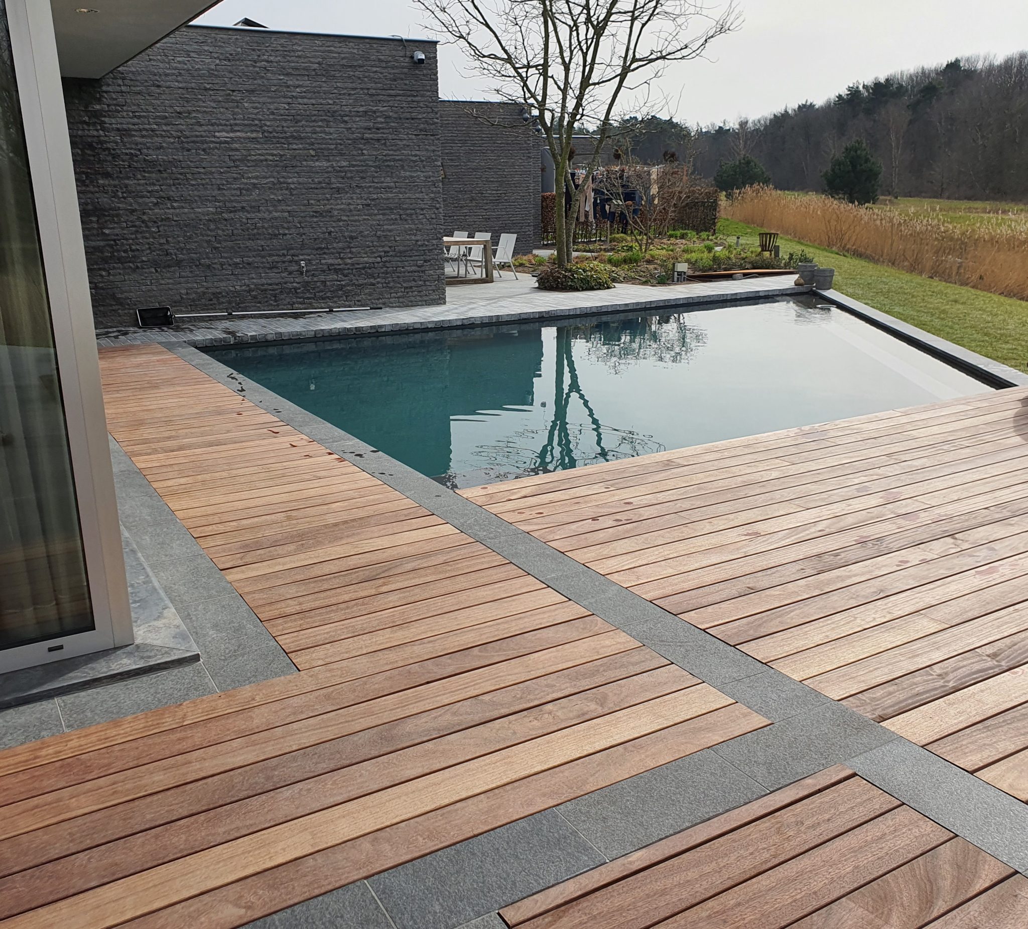 Padoek / Padouk vlonderplank glad geschaafd met B-fix profiel 22 x ...